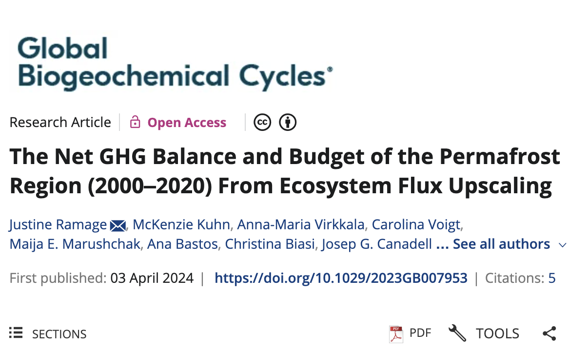 The Net GHG Balance and Budget of the Permafrost Region (2000–2020 ...